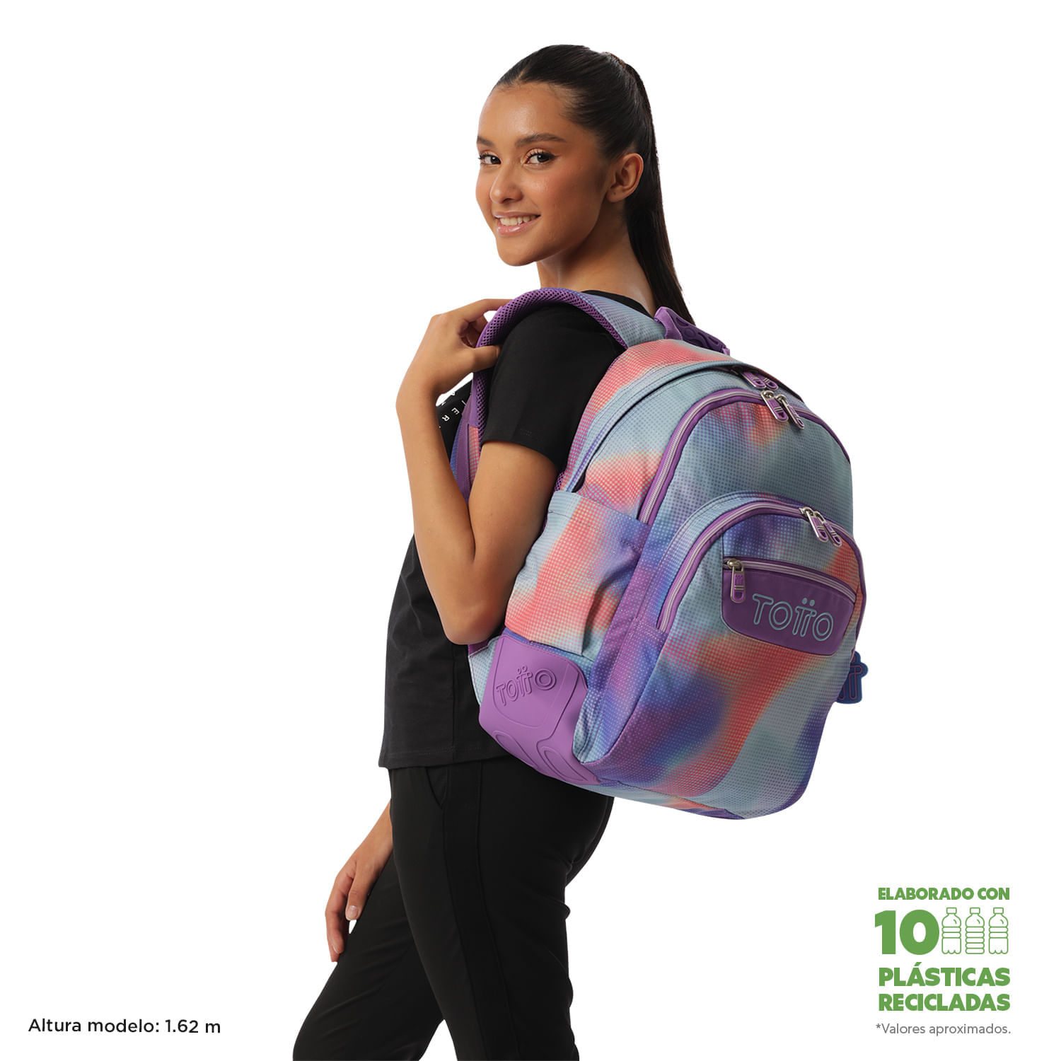 Morral Juvenil Porta PC 14" Rayol Glitter Verde